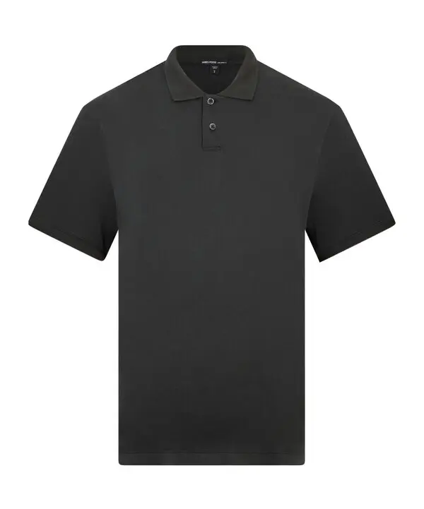 JAMES PERSE Short-sleeve Cotton Polo Shirt - Black