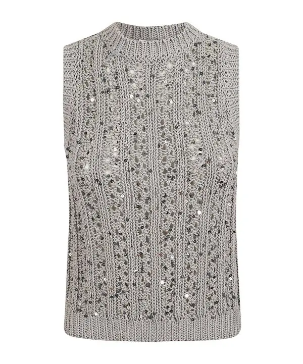 Peserico Sleeveless Sequin Knit Vest