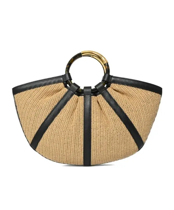 COCCINELLE Woven Top Handle Bag - Nude