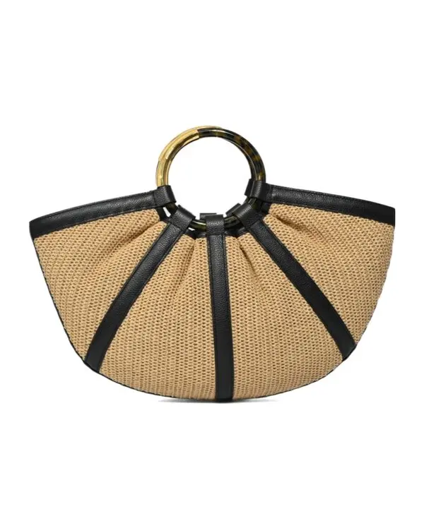 COCCINELLE Woven Top Handle Bag - Nude