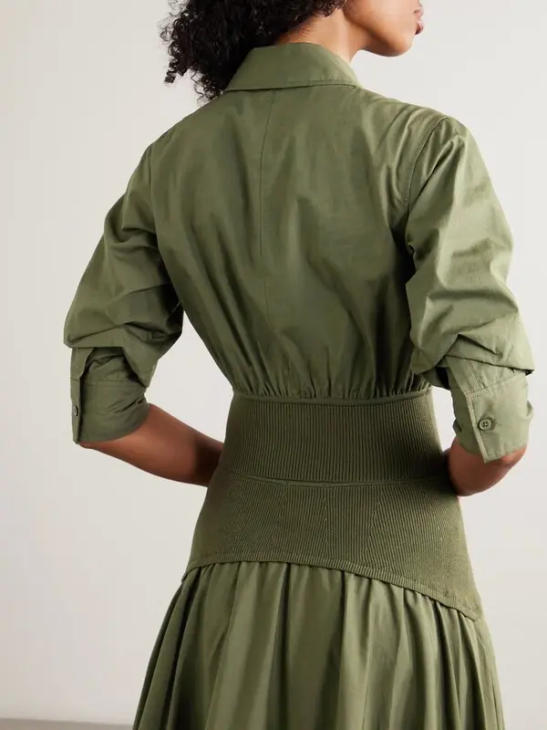 Simkhai Gathered-sleeve Cropped Shirt - Green