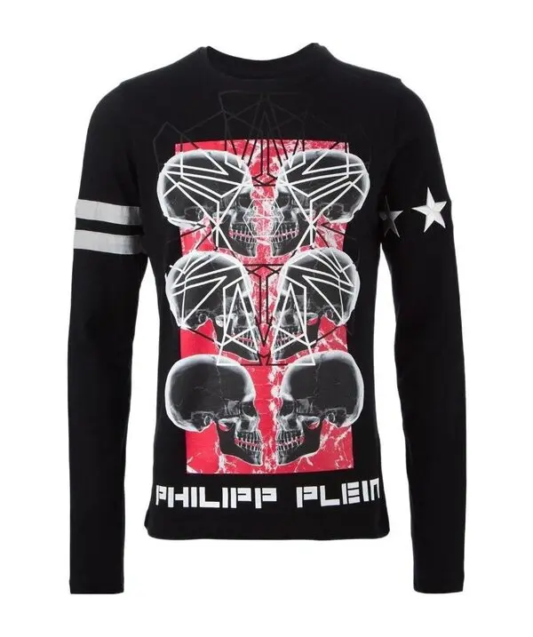 Philipp Plein Round Collar And Long-sleeved T-shirt