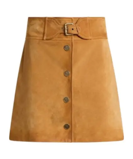 Etro Suede Mini Skirt With Buckle Detail
