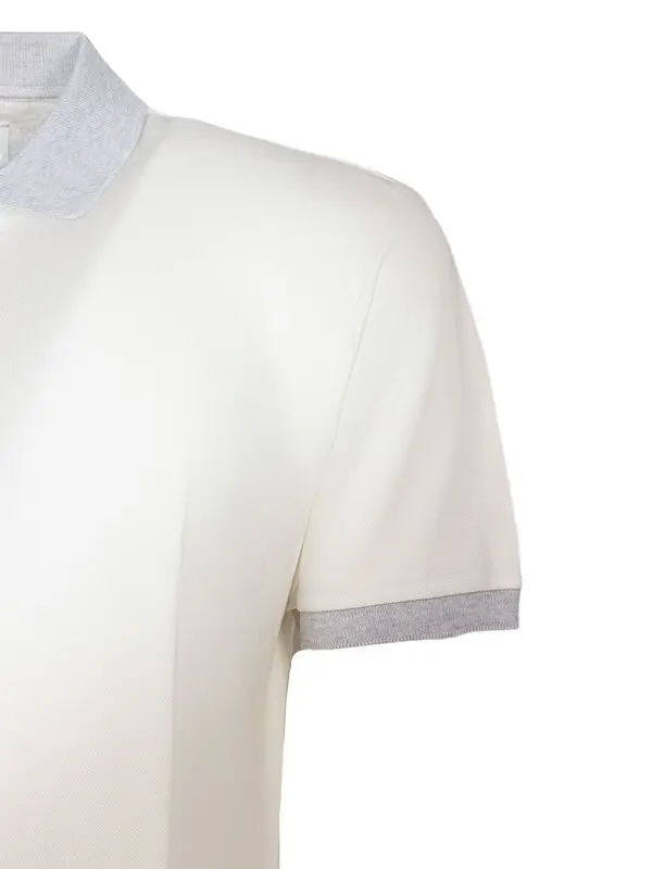 Eleventy Contrast Trim Polo Shirt - White