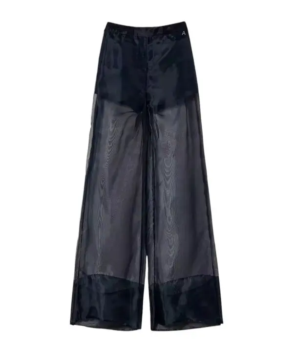 TWINSET Sheer Organza High-waisted Wide-leg Trousers
