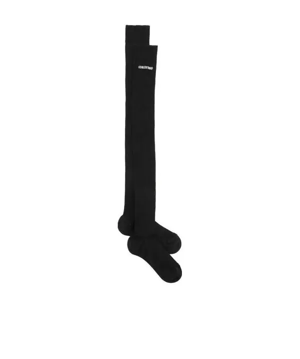 Red Valentino Ribbed Knit Stockings - Black