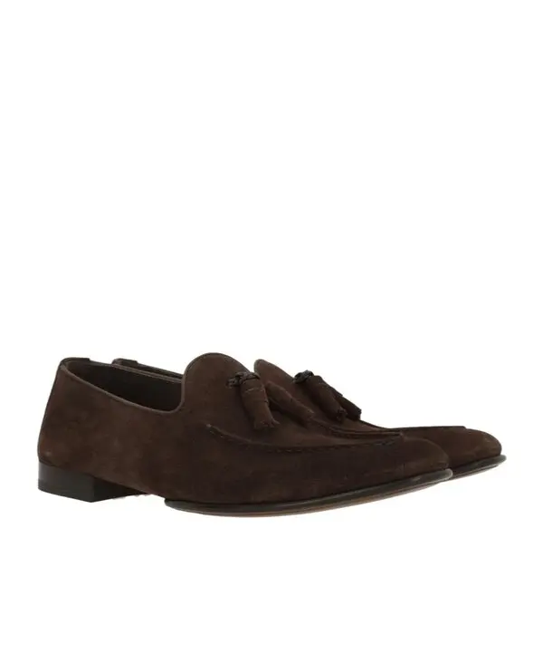 DOUCAL'S Braided Lacing Loafers - Brown