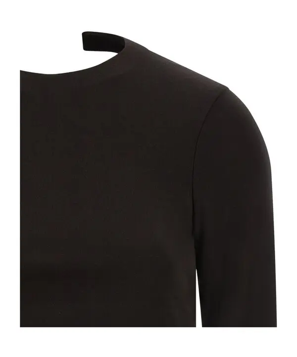 TOM FORD Crew Neck Backless Long Sleeve Top - Black