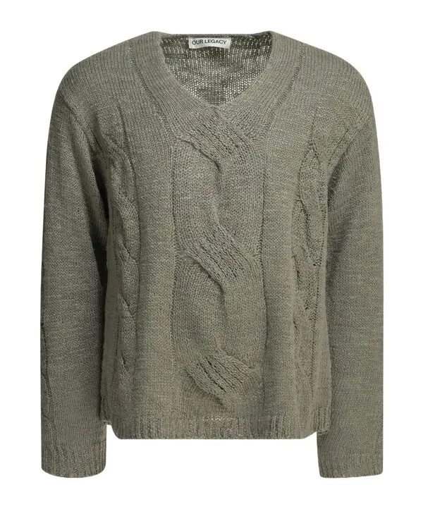 Our Legacy Cable Knit V-neck Sweater
