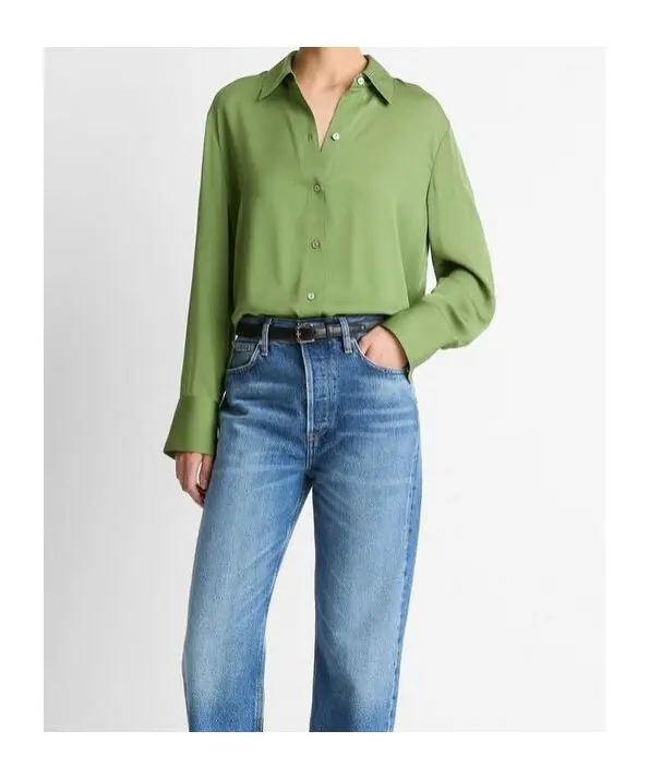 Vince Collared Long Sleeve Button-front Shirt