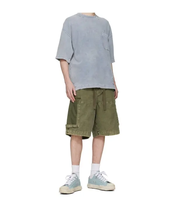Mihara Yasuhiro Hank Distressed Low Top Sneakers - Blue