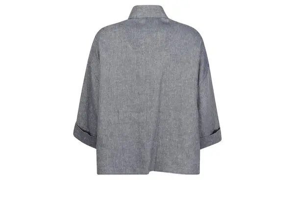 Eleventy Boxy Pocket Short Sleeves Shirt Jacket - Gray