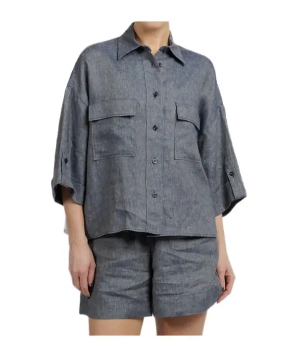 Eleventy Boxy Pocket Short Sleeves Shirt Jacket - Gray