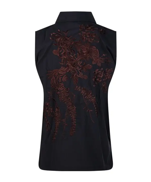 P.a.r.o.s.h Embroidered Sleeveless Shirt - Black