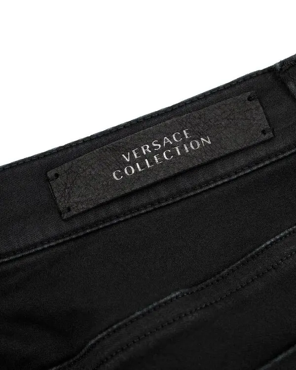 Versace Logo Straight Jeans - Black