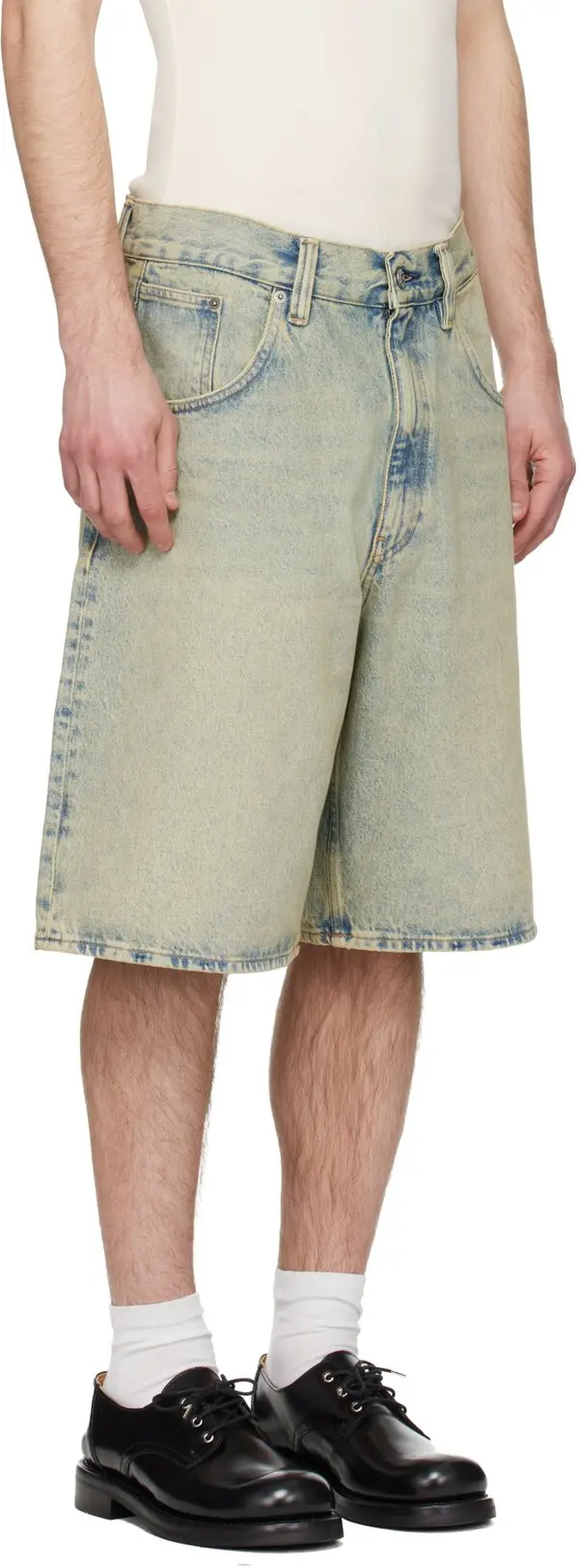 SUNFLOWER Super Wide Denim Shorts - Gray