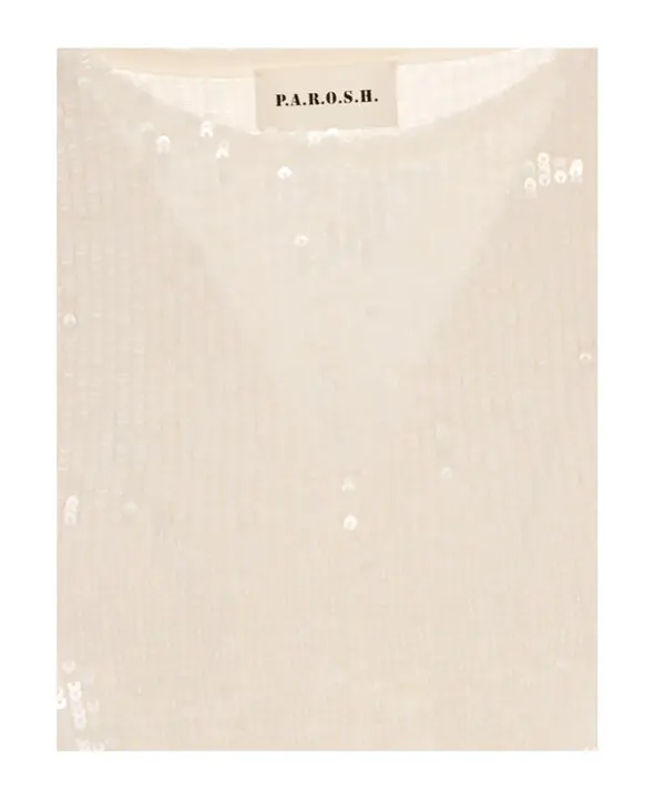 P.a.r.o.s.h Sequin Embellished Short Sleeve Blouse