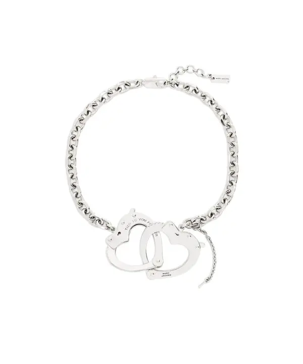 Marc Jacobs Chain Heart Handcuff Pendant Necklace - Silver