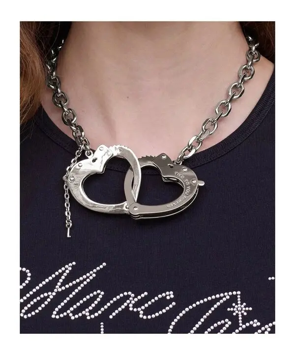 Marc Jacobs Chain Heart Handcuff Pendant Necklace