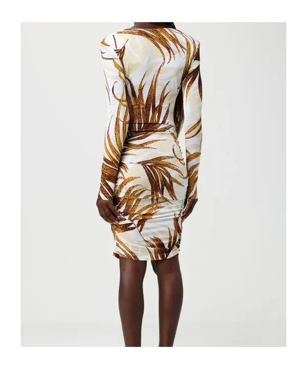 Just Cavalli Tropical Print V-neck Mini Dress - Brown