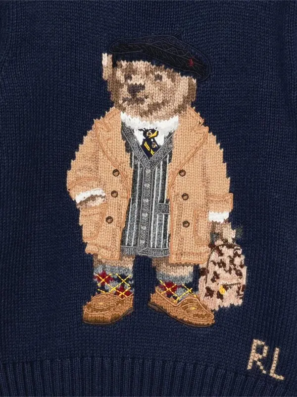 Polo Ralph Lauren Bear Embroidered Crew Neck Sweater