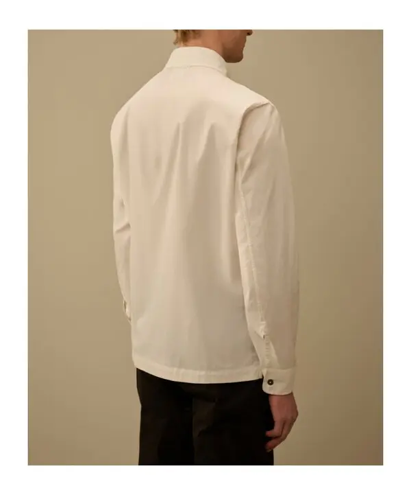 C.P. COMPANY Lens-detail Zip-up Shirt - White