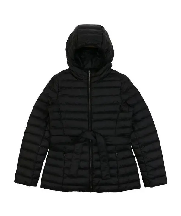 Max Mara Quilted Hooded Down Jacket - Black