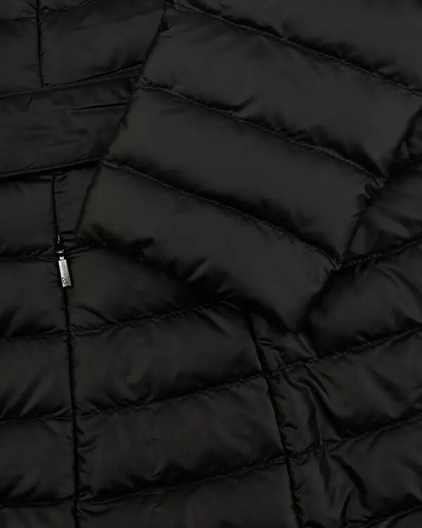 Max Mara Quilted Hooded Down Jacket - Black