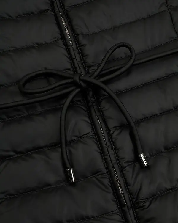 Max Mara Quilted Hooded Down Jacket - Black