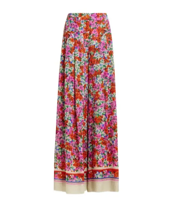 Essentiel Antwerp Floral Wide Leg Trousers - Multicolor/purple/red