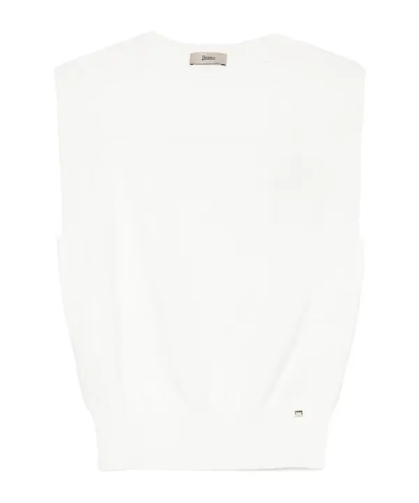 Herno Sleeveless Round Neck Vest - White