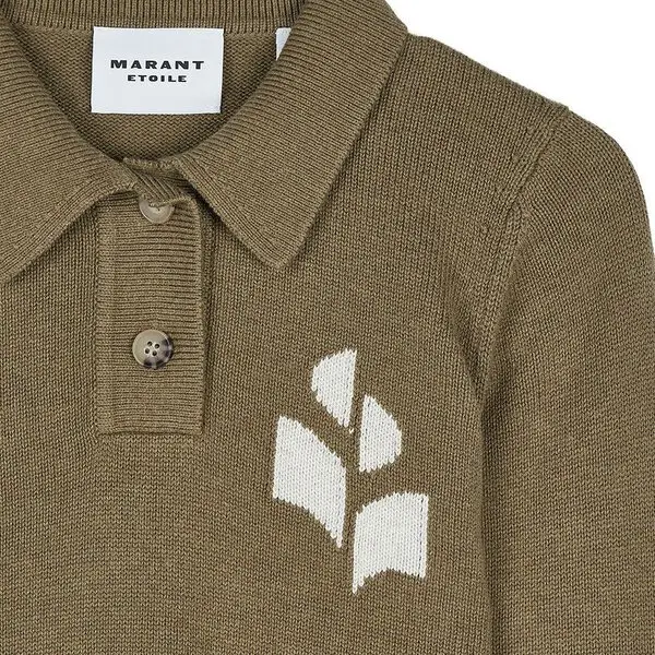 Isabel Marant Étoile Nola Intarsia Cotton And Wool-blend Polo Sweater