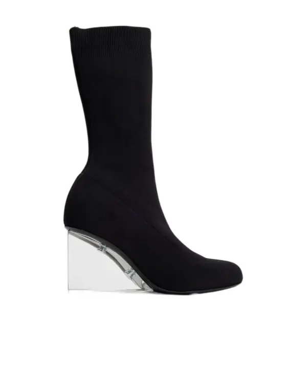 Alexander McQueen Knitted Round-toe Wedge Boots