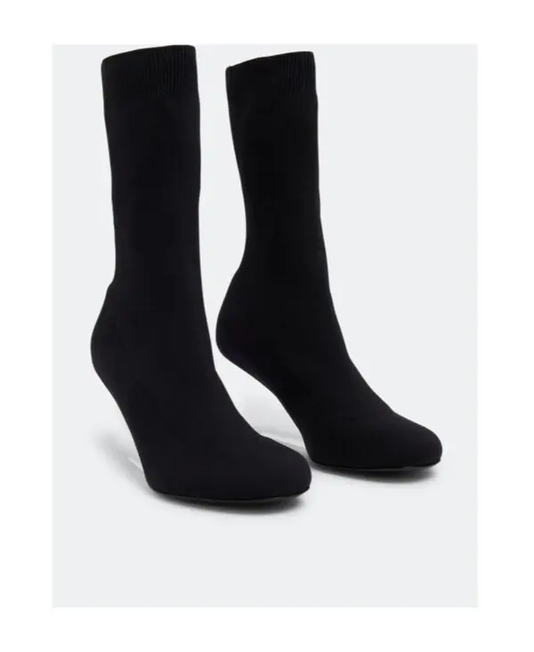Alexander McQueen Knitted Round-toe Wedge Boots