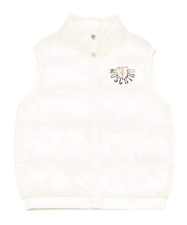 Moschino Quilted Logo Gilet - White