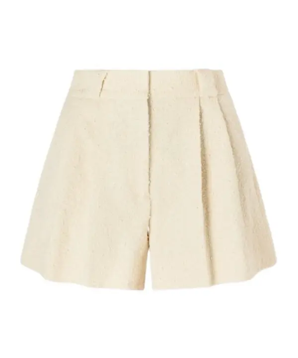 BLAZÉ MILANO Cotton-blend Tweed Shorts With Pleated Front