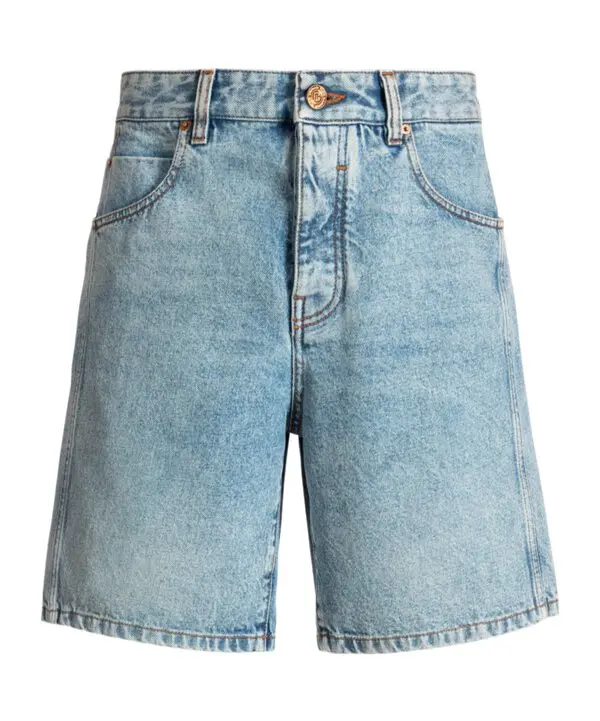 Balmain Five-pocket Denim Shorts - Blue