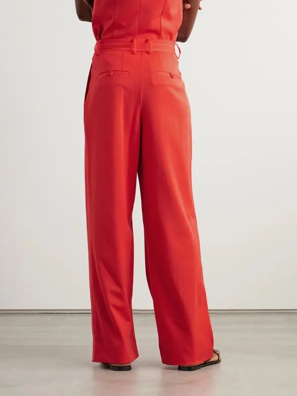 Staud Luisa Wide-leg Pleated Trousers