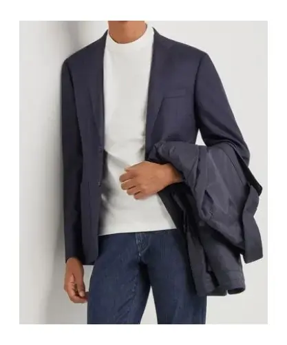 Canali Long-sleeved Single-breasted Suit Jacket - Navy Blue