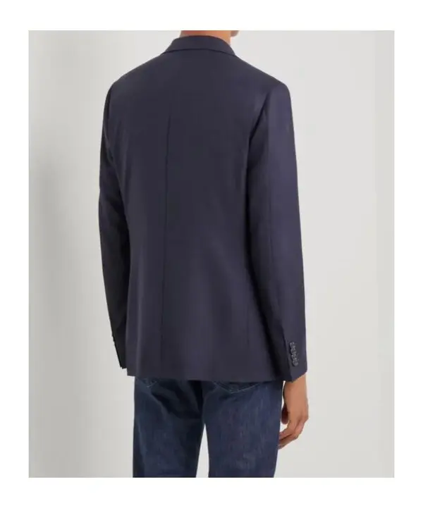 Canali Long-sleeved Single-breasted Suit Jacket - Navy Blue