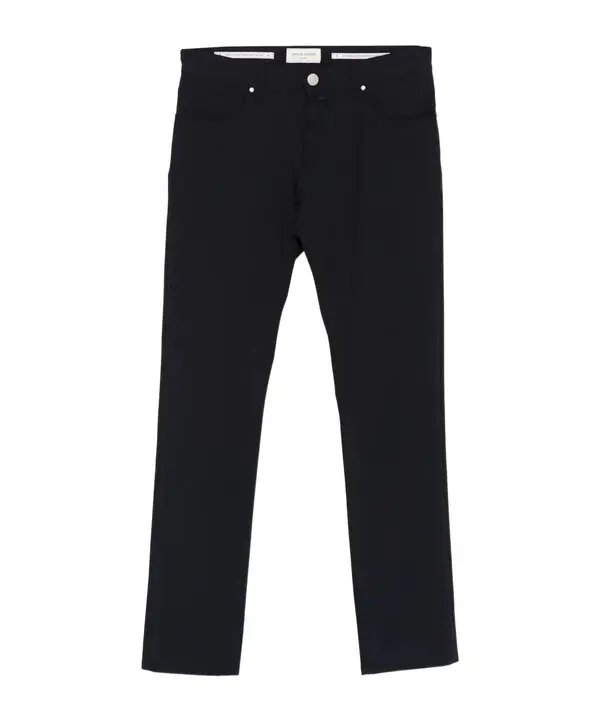 Jacob Cohen Logo-patch Straight Leg Trousers - Black