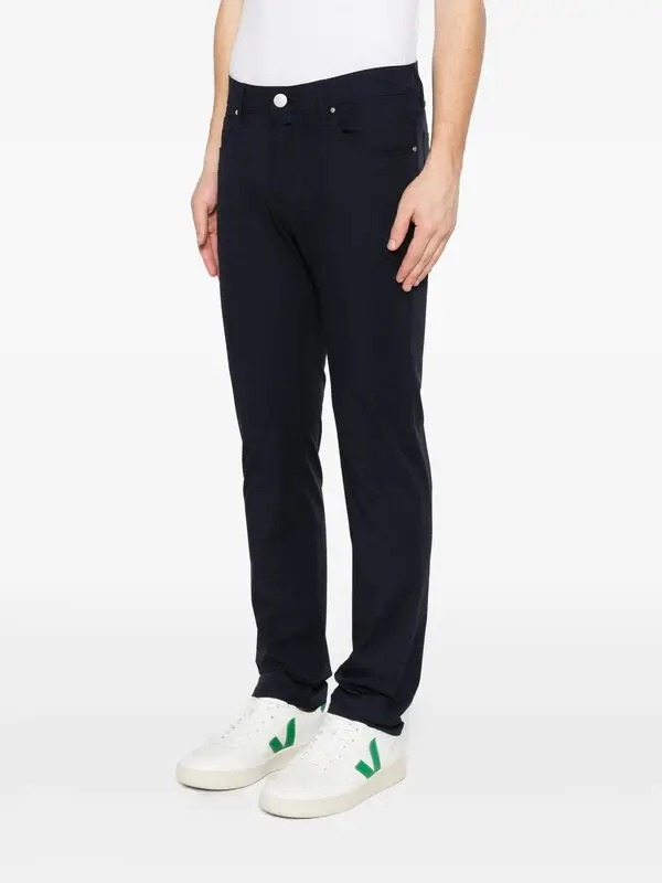 Jacob Cohen Logo-patch Straight Leg Trousers - Black