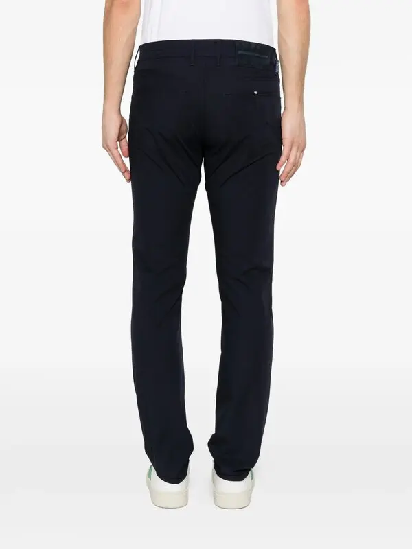 Jacob Cohen Logo-patch Straight Leg Trousers - Black