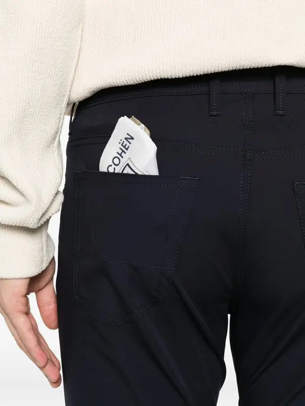Jacob Cohen Logo-patch Straight Leg Trousers - Black
