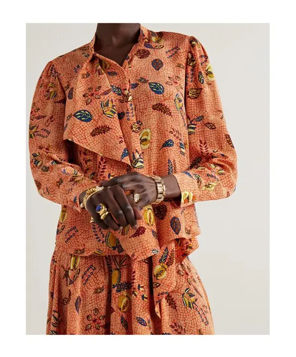 Ulla Johnson Long Sleeve Floral Print Shirt