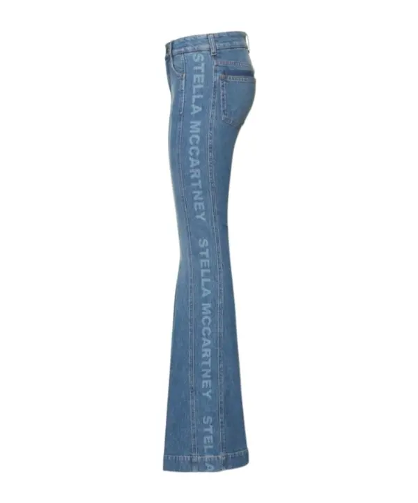 Stella McCartney High Waist Flare Jeans With Side Logo
