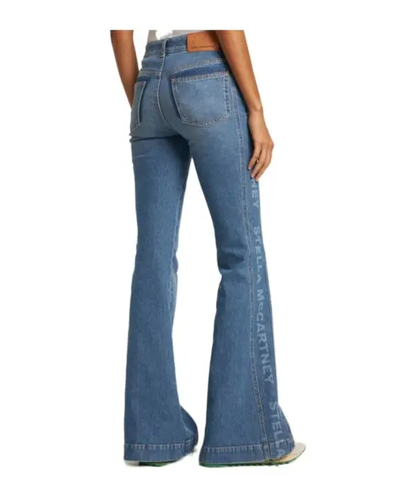 Stella McCartney High Waist Flare Jeans With Side Logo