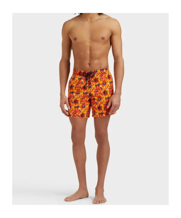 Vilebrequin Drawstring Floral-print Swim Shorts - Blue