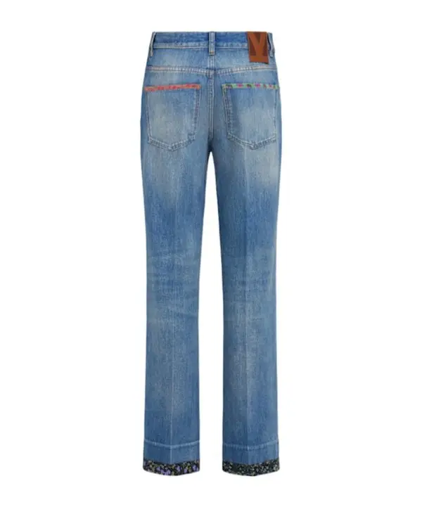Valentino Garavani High Rise Viscose Straight Jeans