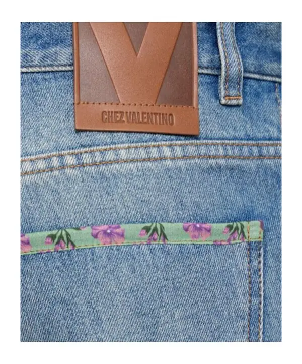 Valentino Garavani High Rise Viscose Straight Jeans